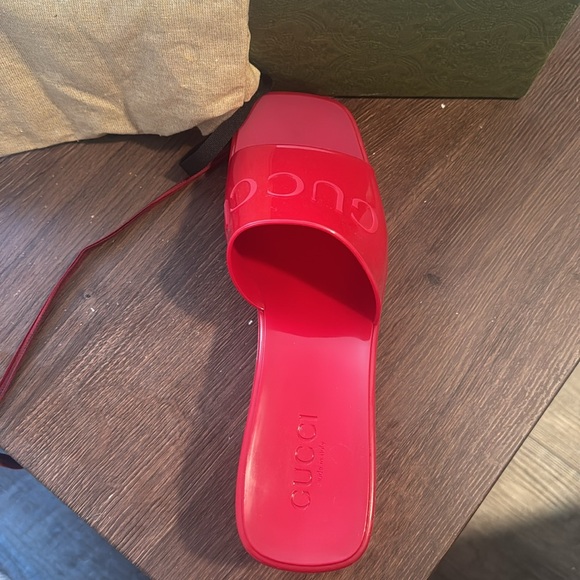 Gucci | Shoes | Rubber Gucci Logo Sandals Size 39 | Poshmark